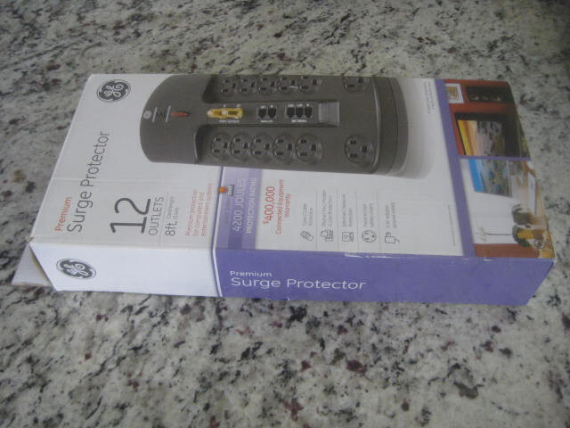 GE PREMIUM 12 Outlet Surge Protector 8 ft Long Cord 4200 Joules Router ...