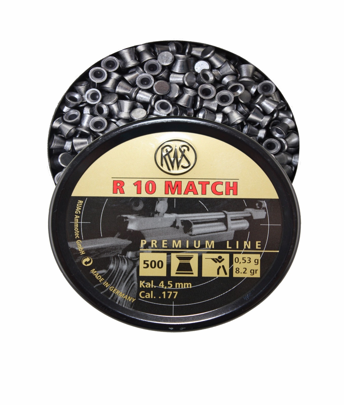 RWS Premium Line R10 Match .177 Air Rifle Pellets (Pack of 500) for ...