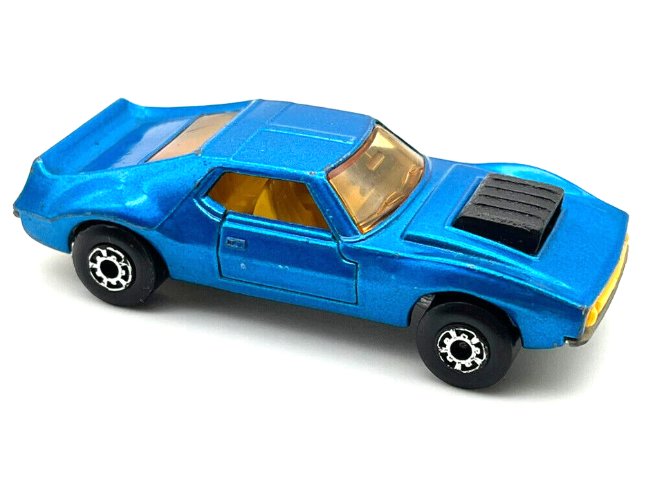 Matchbox MB9 Lesney 1972 Blue AMX Javelin Amber Windows Unpainted Base ...