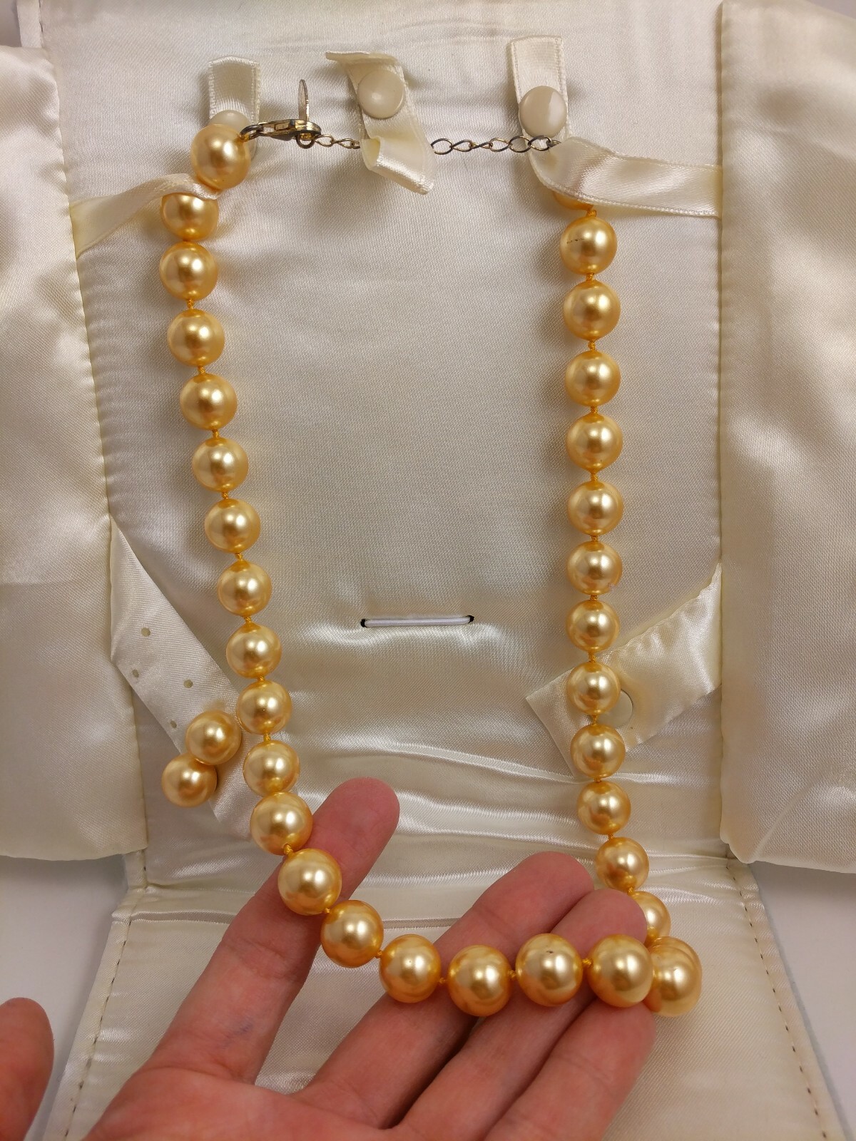 Vintage STAUER Gold Pearls Necklace & Earrings Set With Case Bulky | eBay