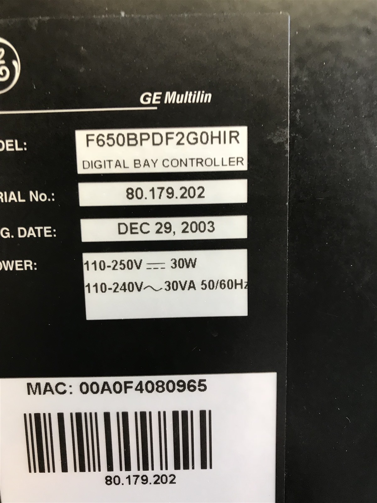 GE MULTILIN F650 RELAY F650BPDF2G0HIR MFG 2003 TESTED | eBay
