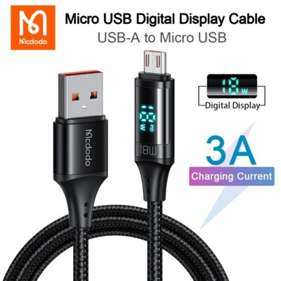 Mcdodo 18W 3A Digital Display Micro USB Cable CordFor Huawei Samsung ...