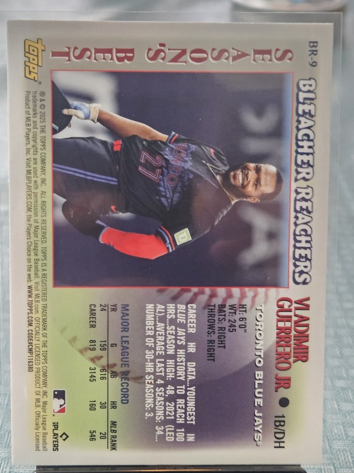 2025 Topps Update Series - Bleacher Reachers Vladimir Guerrero Jr. #BR ...