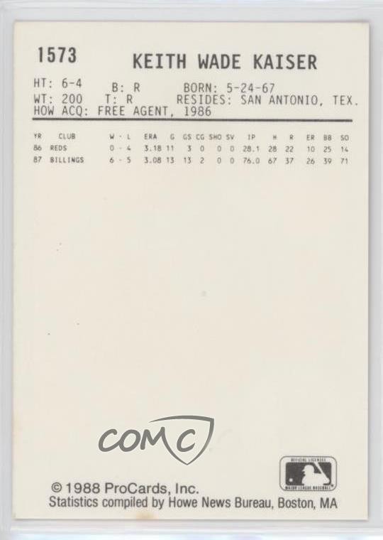 1988 ProCards Minor League Keith Kaiser #1573 | eBay