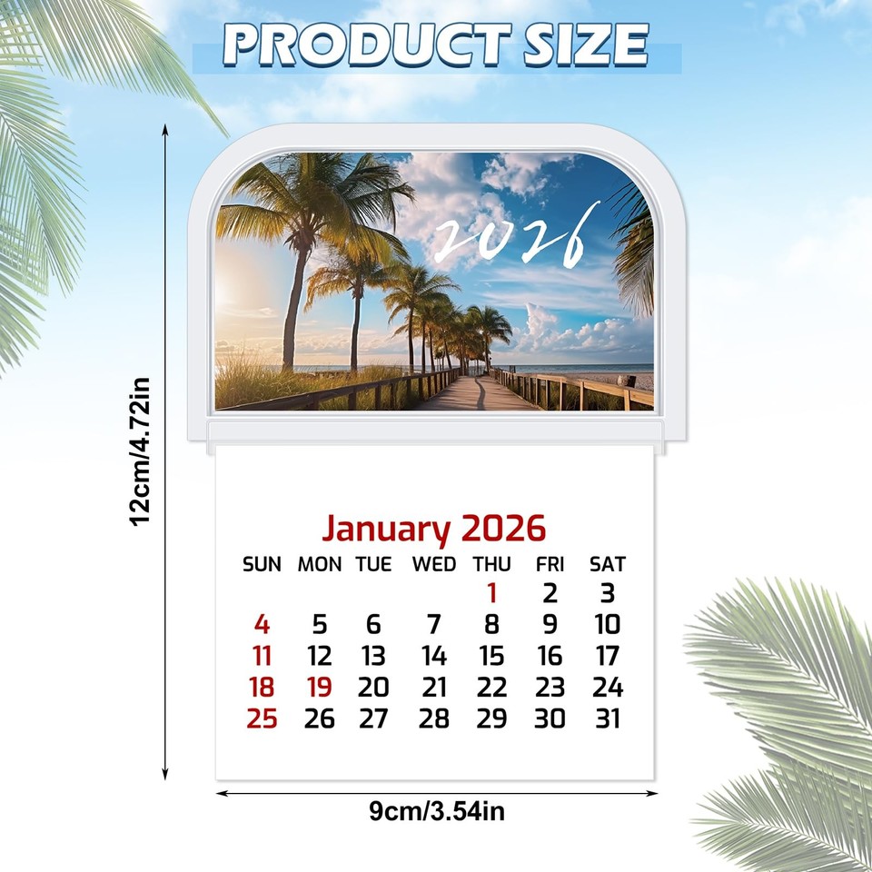 10 Pcs 2026 Mini Stick on Calendar Adhesive Peel and Stick Car Calendar ...