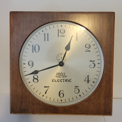 Rare Antique Poole Ithaca, New York Electro Magnetic Wall Clock 14 ...