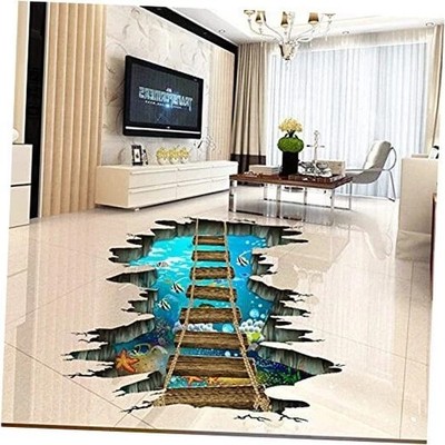 Self-Adhesive Floor Stickers Home Room Decor 3D Volcano Lava Rope ...