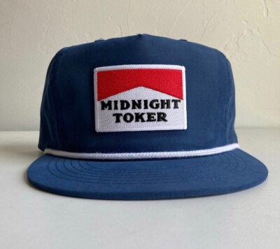 Midnight Toker Patch on Blue Poly Retro Rope Hat | eBay