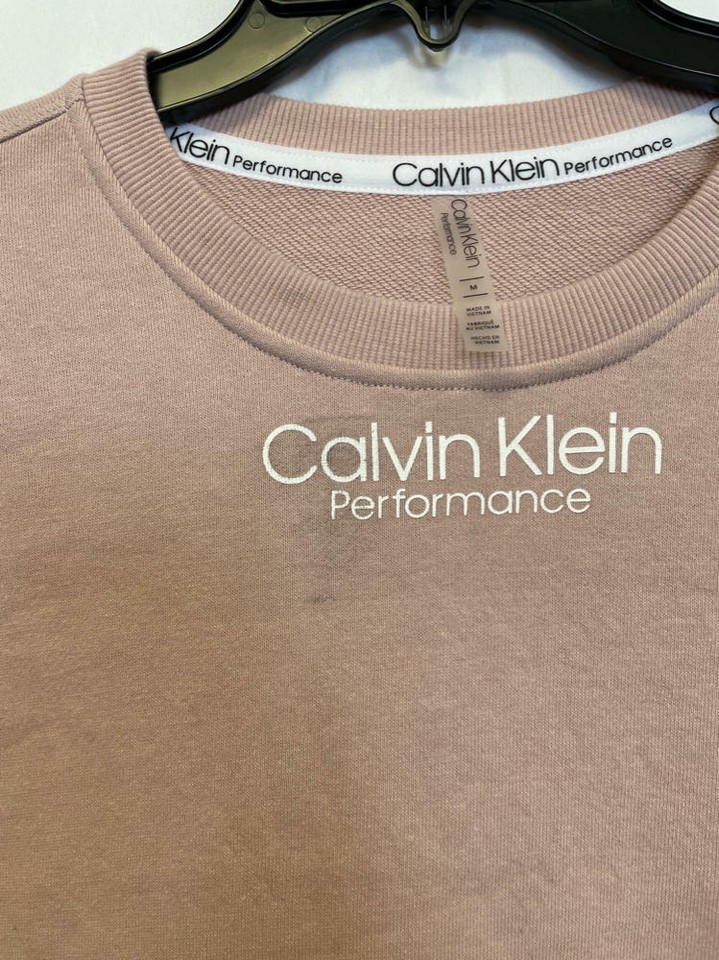 MSRP $50 Calvin Klein Performance High-Low Sweatshirt Pink Size Medium ...