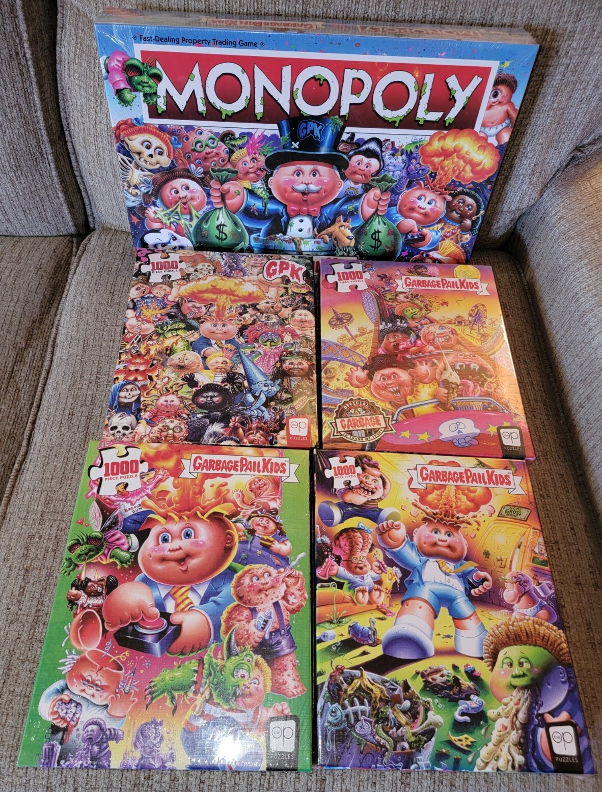 Monopoly Garbage Pail Kids Toy USAOPOLY 35th Series 1 And 4 Puzzles ...
