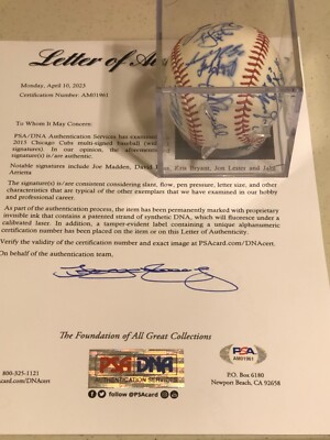 2015 CHICAGO CUBS AUTOGRAPHED baseball PSA/ DNA AM01961 | eBay