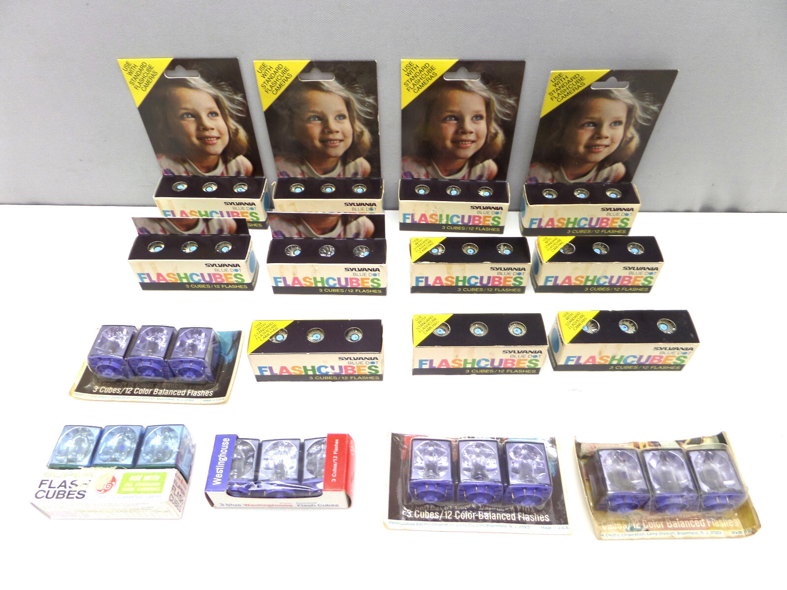 Camera Flash Cubes 16 Boxes of 3 - (48 Cubes) Sylvania Westinghouse GE ...