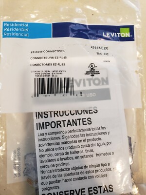 New Leviton 47613-EZR Ez-RJ45 Connector Bag Of 10 Count | eBay