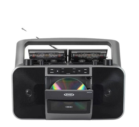 Jensen MCR-1500 Dual-Deck Cassette Portable Stereo CD Player - Gray for ...