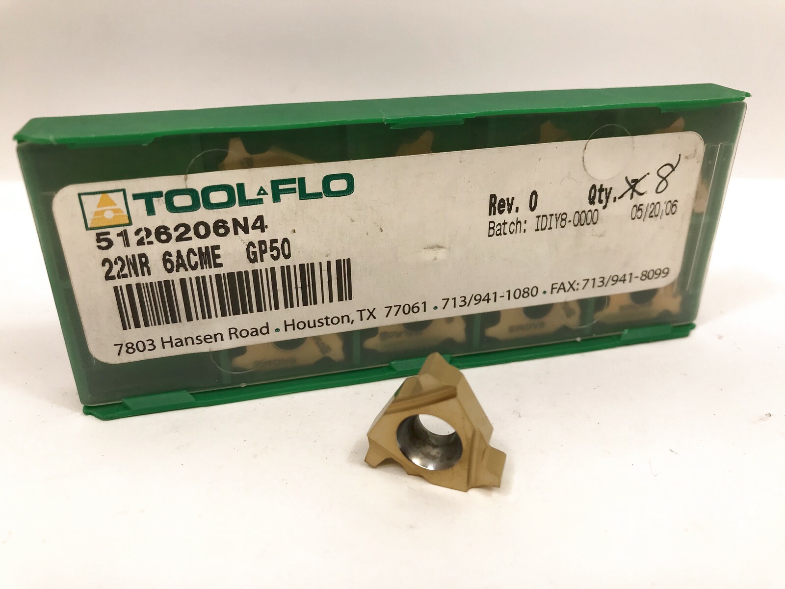 TOOL-FLO 22NR 6ACME New Carbide Inserts Grade GP50 9pcs | eBay