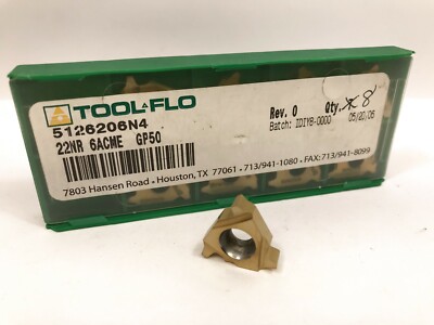 TOOL-FLO 22NR 6ACME New Carbide Inserts Grade GP50 9pcs | eBay