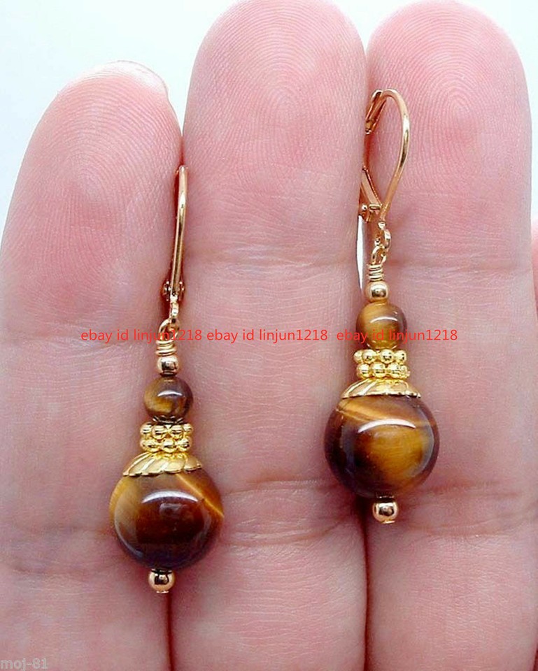 Handmade Beautiful Yellow Tiger's Eye Gemstone 6-12mm Earring AAA | eBay