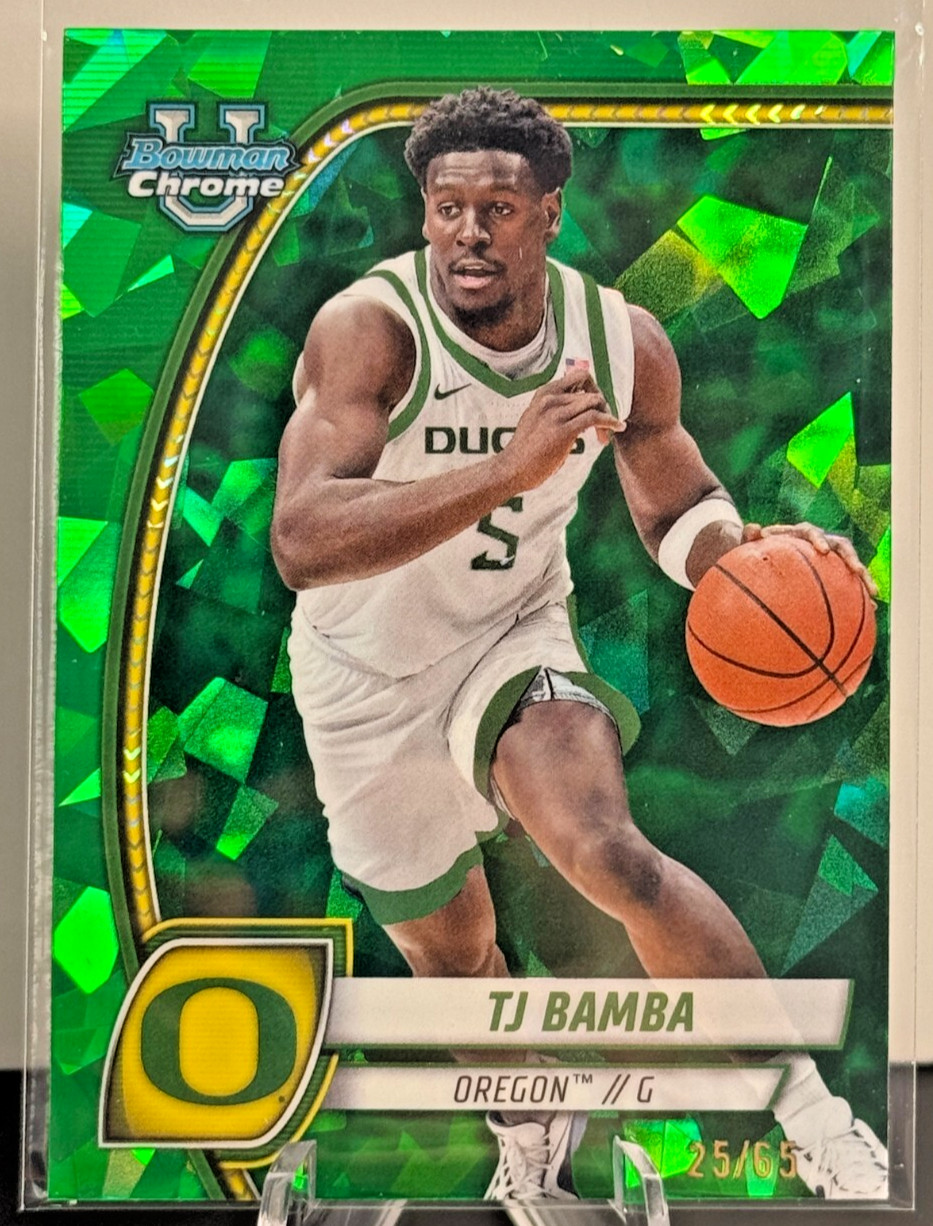TJ Bamba 2024 Bowman Chrome University Sapphire Edition #74 Green ...