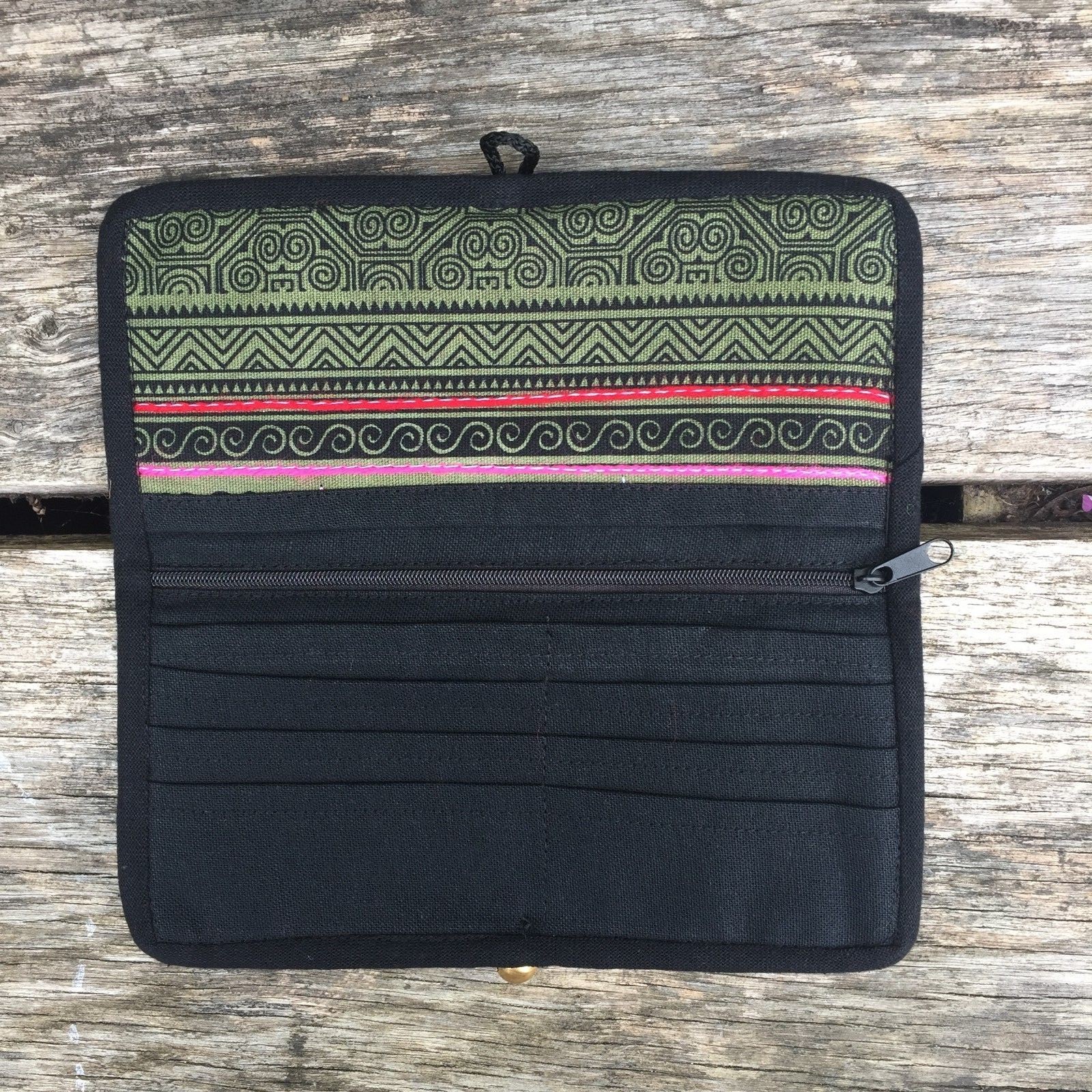 Hmong tribal thai hippy hippie boho ethnic bifold wallet purse unusual ...