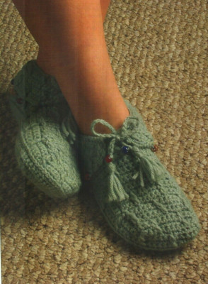 BEADED SLIPPERS 3 SIZES WOMEN'S CROCHET PATTERN INSTRUCTIONS | eBay