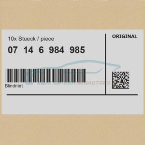 10x Genuine BMW 07146984985-Blind Rivet 4,5 mm 5er 6er 3er 4er 2er x1 ...