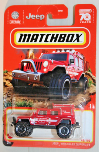 2023 MATCHBOX Basic Jeep Wrangler Superlift 42/100 Red HKX14-4B10 Warn ...