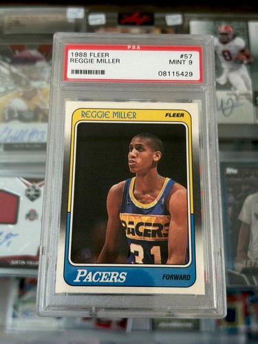 1988-89 Fleer Reggie Miller Rookie Card RC #57 PSA 9 Indiana Pacers ...