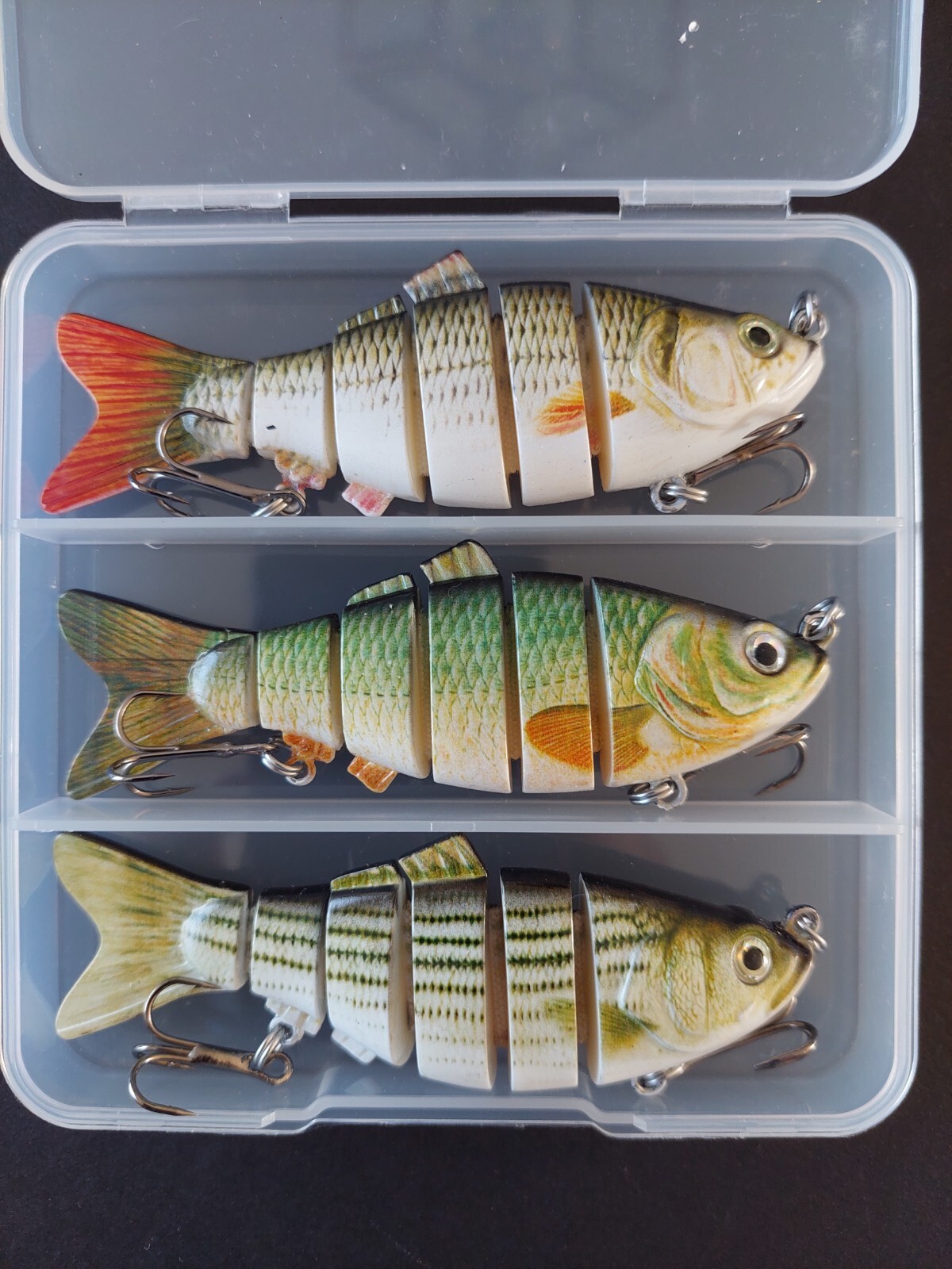 Lifelike swimbait crankbait fishing lure 3 pack lot tackle box multi ...