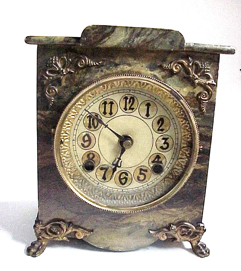 Antique New Haven Mantel Clock w Chime & Steel Case.NICE!! | eBay