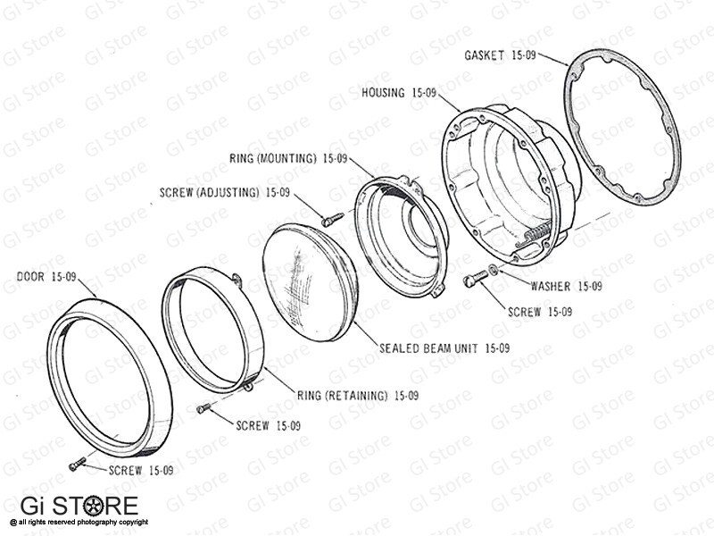Headlight Light Pair Left & Right fits willys jeep 3A 3B CJ5 M38 ...