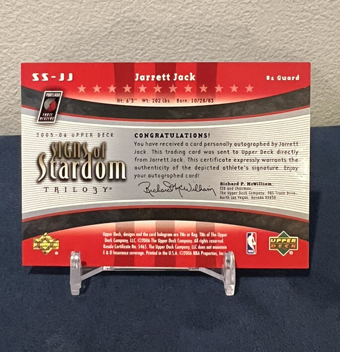 2005-06 Upper Deck Trilogy Signs of Stardom #JJ Jarrett Jack Auto ...