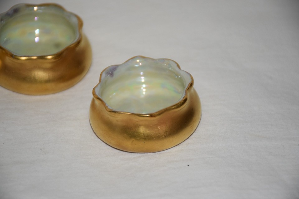 Vtg Set 4 Oepiag Epiag Royal Cecho-Slov Ceramic Open Salt Cellars ...