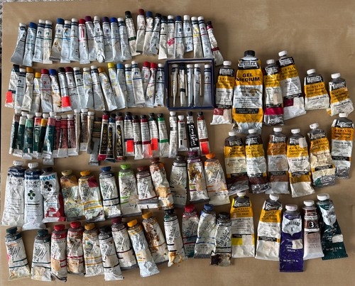 Vintage Art Paint Lot Watercolor Acrylic Grumbacher Liquitex Devoe Duro ...