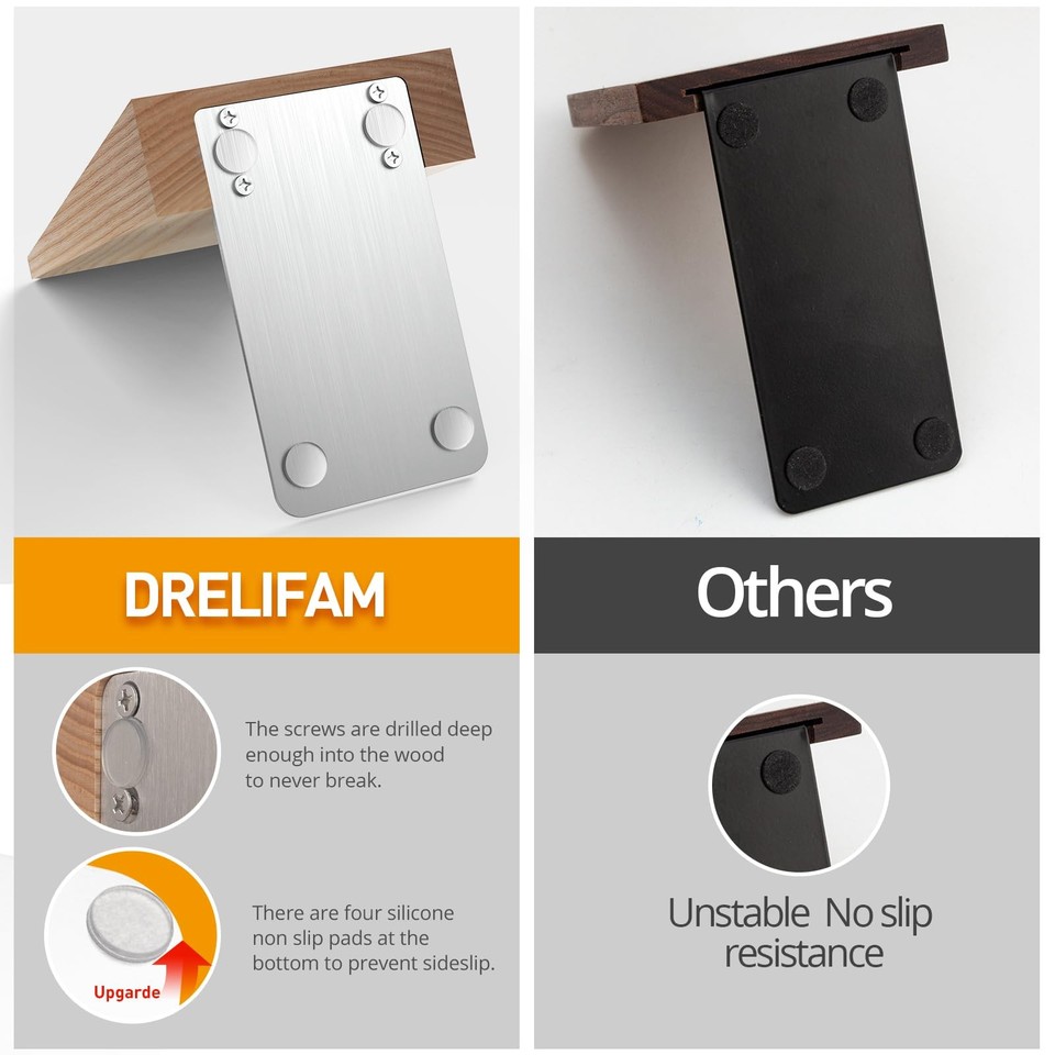 Ash Wood Book Ends Heavy Duty Handmade Book Ends for Shelves Decorative ...