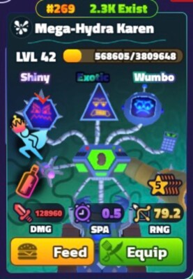 SPONGEBOB TOWER DEFENSE | SBTD NC SHINY WUMBO MEGA HYDRA KAREN 5 STAR ⭐️ ROBLOX | eBay