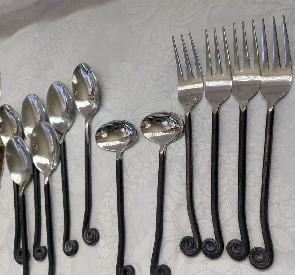 Odd Lot of 23 Pcs Gourmet Settings Treble Clef 18/10 Stainless Flatware ...