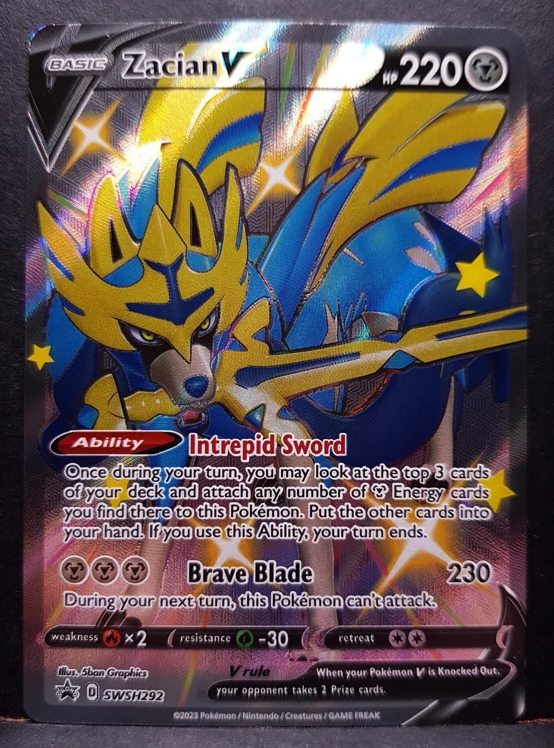 Zacian V SWSH292 Crown Zenith Shiny Full Art Promo Pokémon Pokemon Card ...