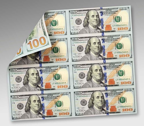 100 One Hundred Dollar Bill Uncut Currency Sheet of 8 Notes 2009 A $800 ...