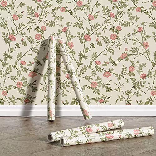 French Country Floral Contact Paper Peel and Stick Vintage Pink Floral ...