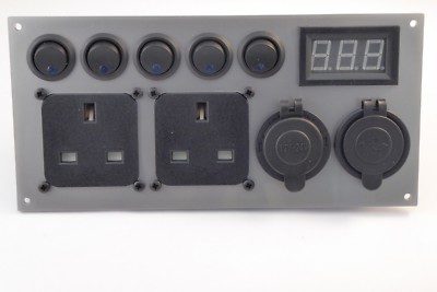 Switch Panel 12V/240V USB Control Charging Unit Motorhome VW Campervan ...