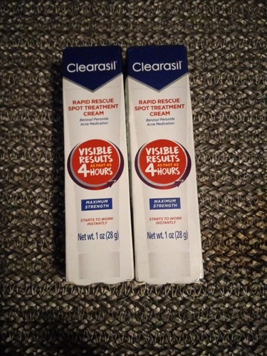 2 CLEARASIL RAPID RESCUE SPOT TREATMENT CREAM ACNE MEDICATION(SEE PICS ...