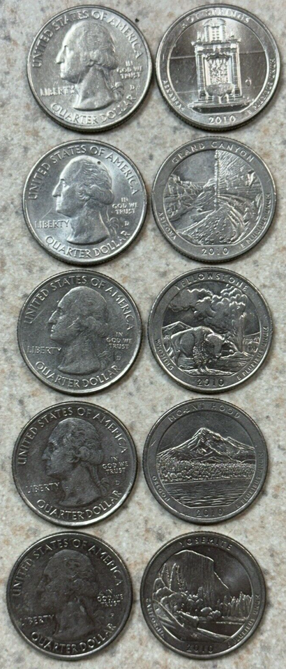 2010 (P or D) America the Beautiful Quarters - Low Mintage - 1 Coin You ...