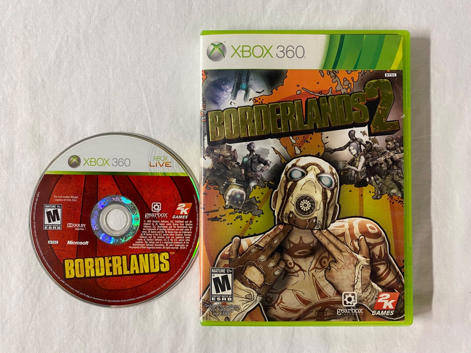 Borderlands (DISC ONLY) & Borderlands 2 For Xbox 360 Lot of 2 Games ...