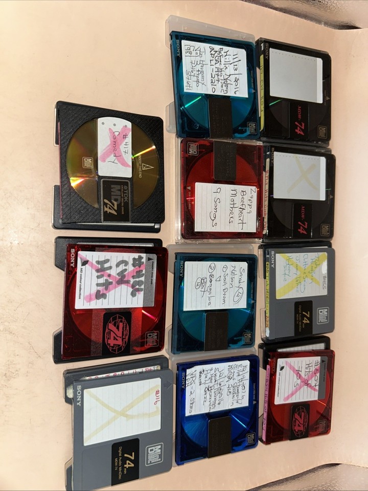 LOT OF 22 MINI DISC MD SONY TDK Recorded With Storage Case | eBay