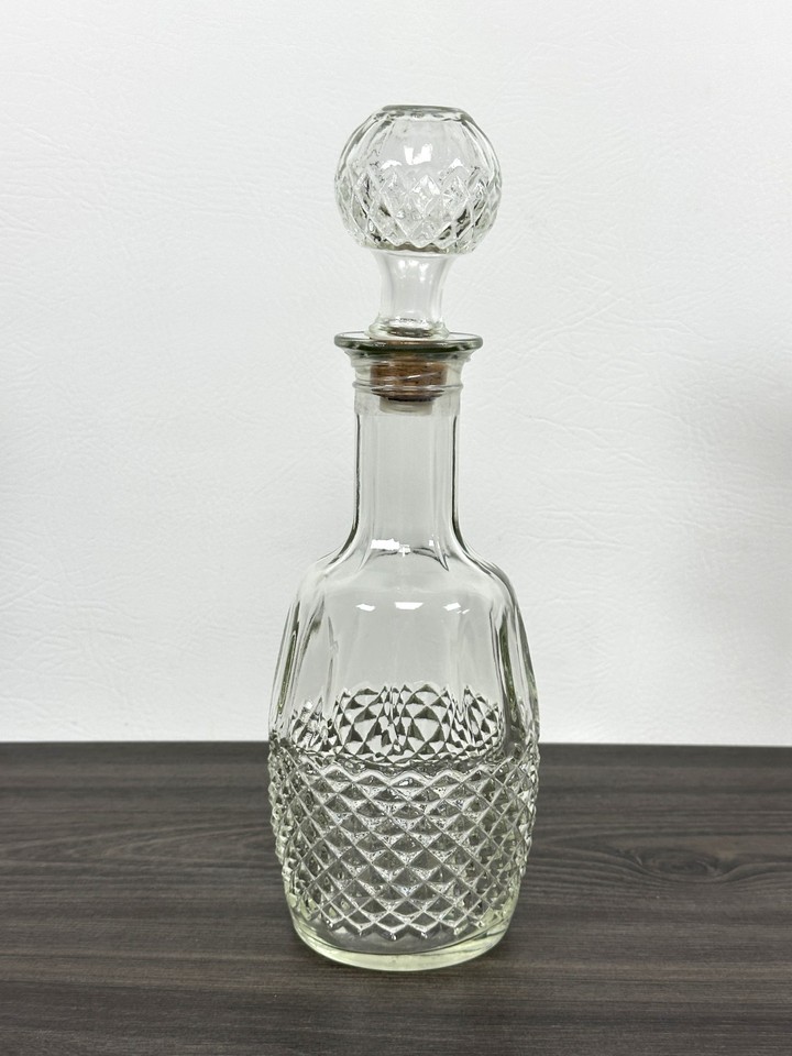Diamond Point Glass Decanter w/ Cork, 1982 Mogen David Decanter | eBay