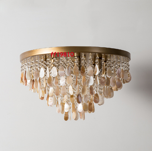 Natural Capiz Shell Chandelier Pendant Lighting Flush Mount Glass Lamp ...