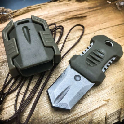 SHTF SURVIVAL TACTICAL MOLLE SHIV STAINLESS STEEL BLADE WEBBING ADAPTER ...