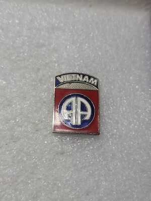 US ARMY 82ND AIRBORNE DIVISION VIETNAM ENAMEL LAPEL PIN SINGLE CLUTCH ...