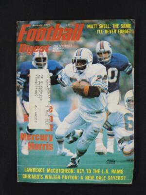 1976 Football Digest NFL January Mercury Morris Miami Dolphins | eBay