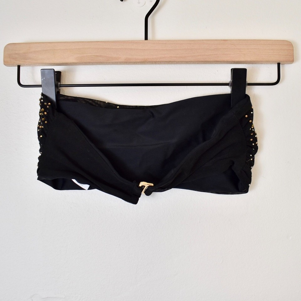 NEW BEACH RIOT Kelsey Rhinestone Strapless Bandeau Swim Bikini Top ...